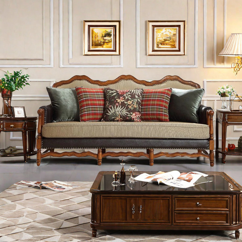 Romero American Light Luxury Solid Wood Sofa 78.9'' Sofa | Wayfair